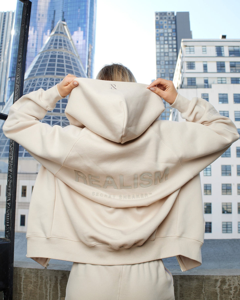 RADIANT ZIP HOODIE IVORY – Realism